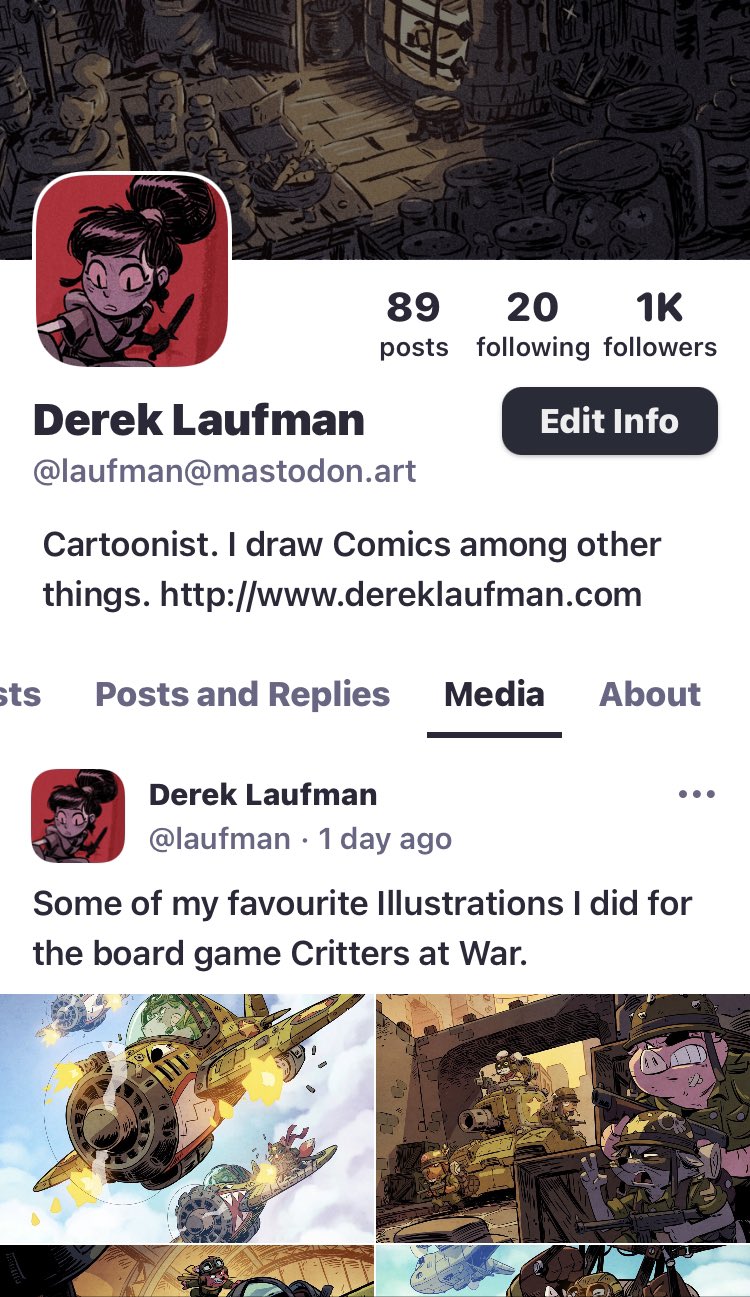 Derek Laufman on Twitter: "I just hit 1K followers on Mastodon! If you want to follow me over ...