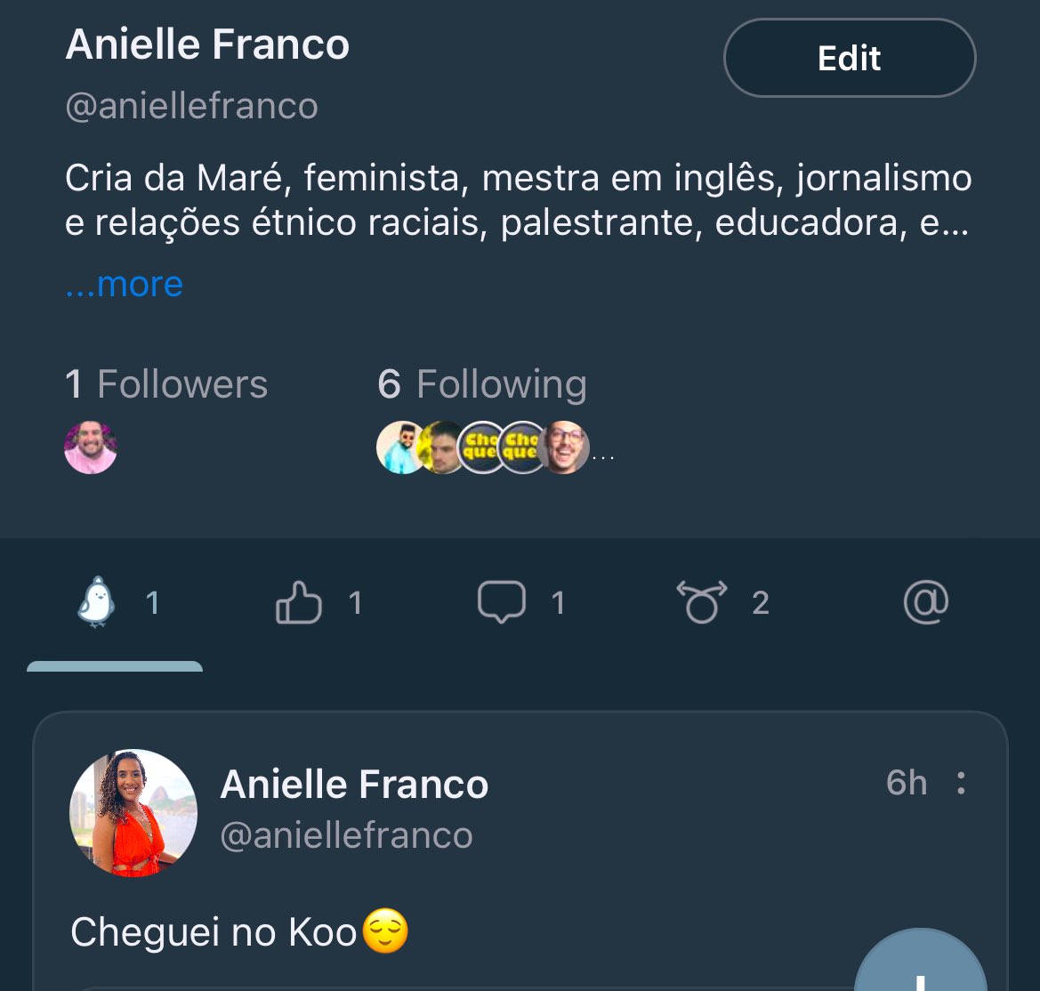 Anielle Franco on Twitter: "Ainda me achando por lá 😌 Mas já posso dizer que meu koo tá pra rolo ...