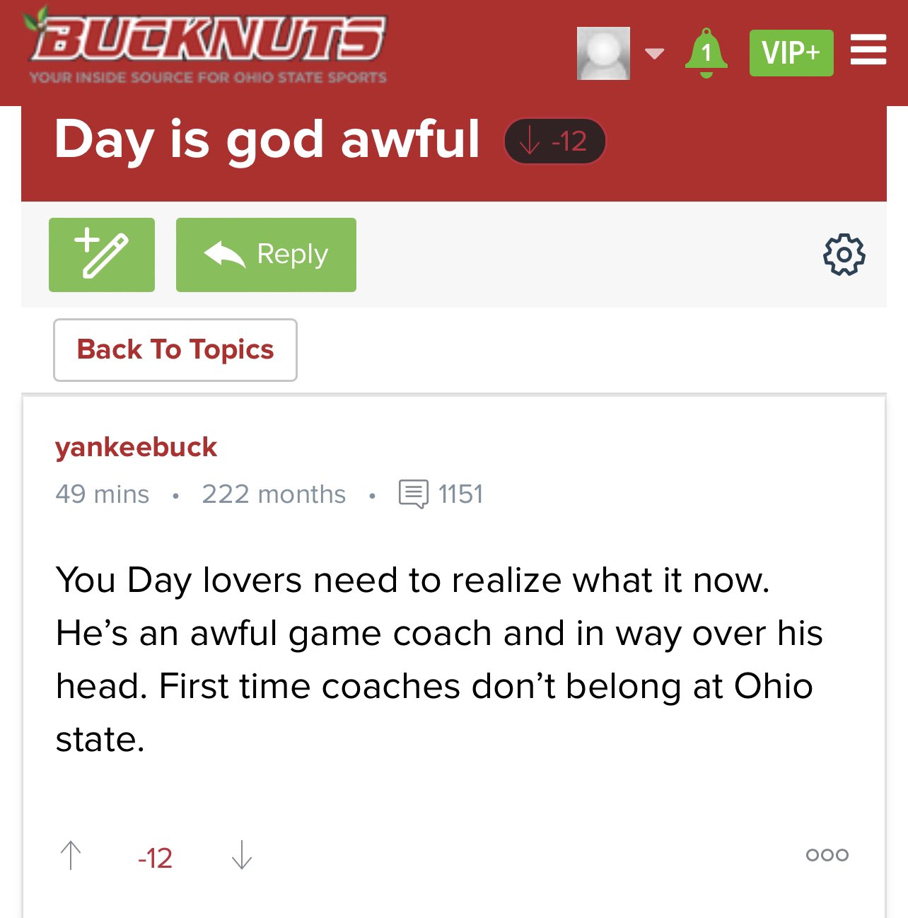 Message Board Geniuses on Twitter: "#OhioState may have won and they may be 11-0 but Ryan Day is ...