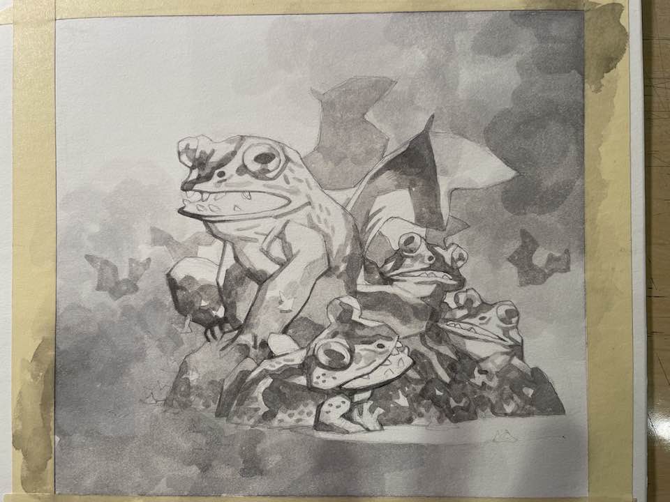 Mike Mignola on Twitter: "Because sometimes you just feel the need to paint a giant winged frog"