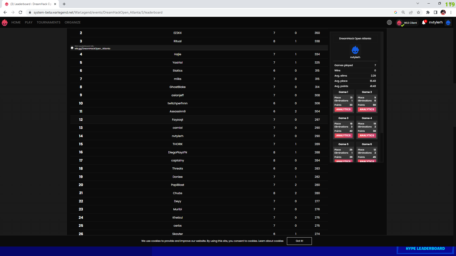 nvtylerh on Twitter: "Qualed to Dreamhack atlanta LFG. Landing here: 6/6 https://t.co/haNo4tEdR1 ...