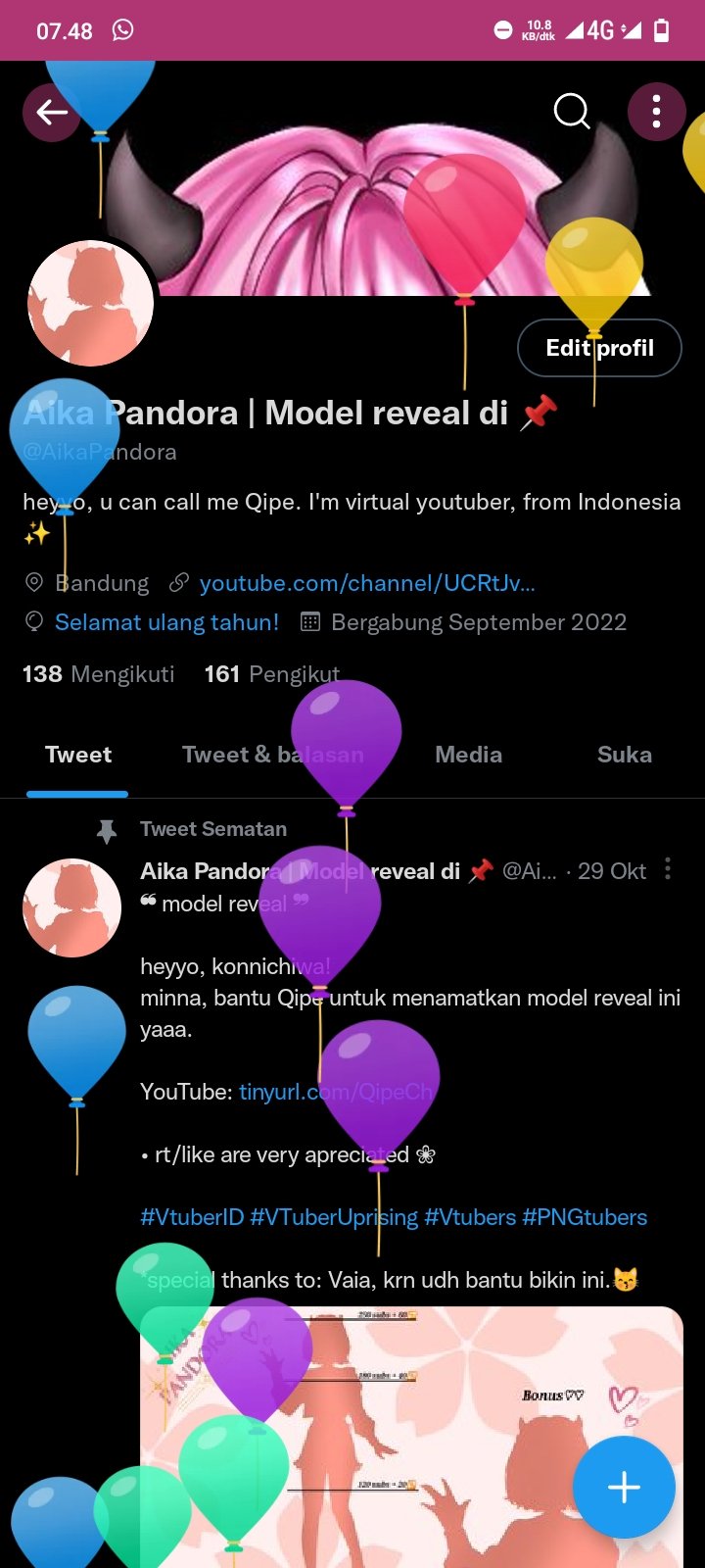 Aika Pandora | Qipe on Twitter: "niii Qipe kasih balon dan kue buat kalian semuaaa,👀 nah, skrng ...