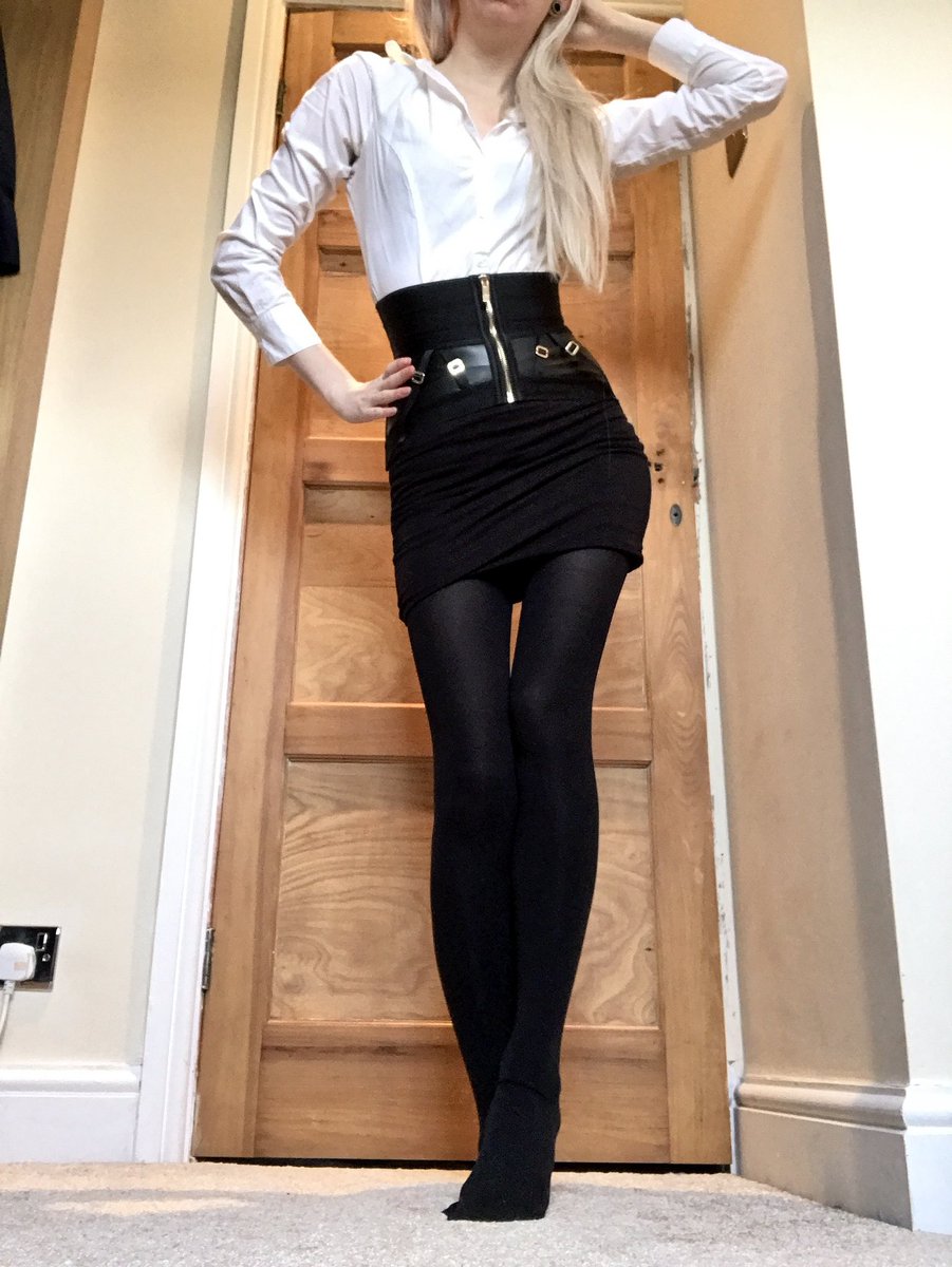 Amateur Pantyhose On Twitter Miniskirt And Black Opaque Pantyhose