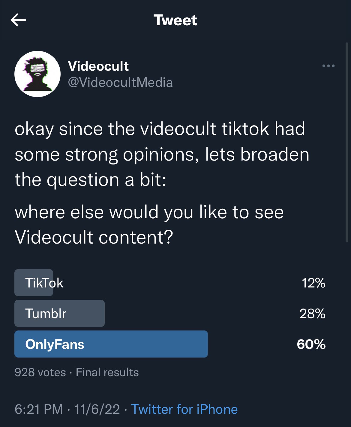 Videocult on Twitter: "well the people have spoken! this will take some preparation though, stay ...
