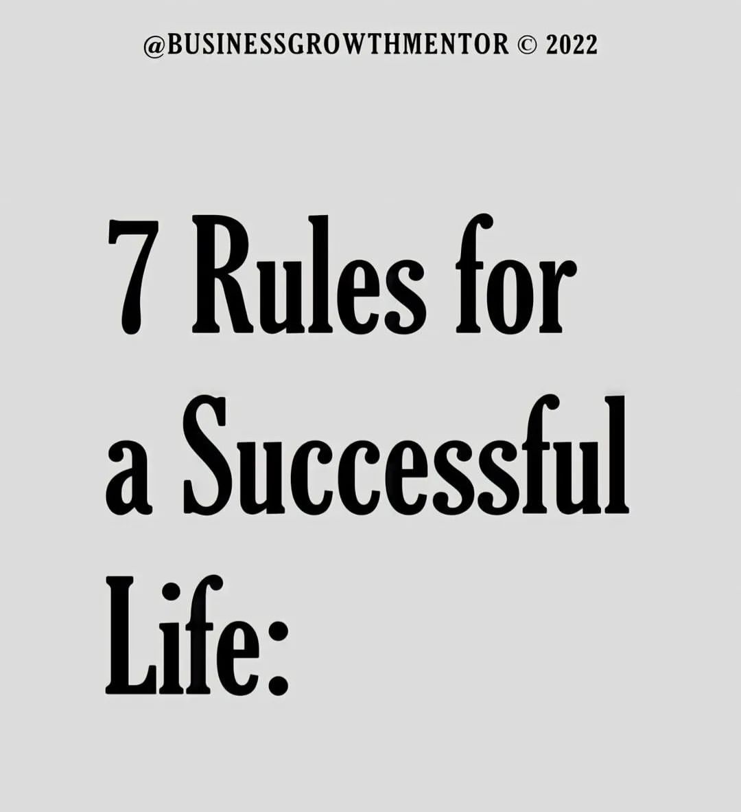 7 Rules for a successful life: - Thread from Mind Wisdom Money🕊 ...