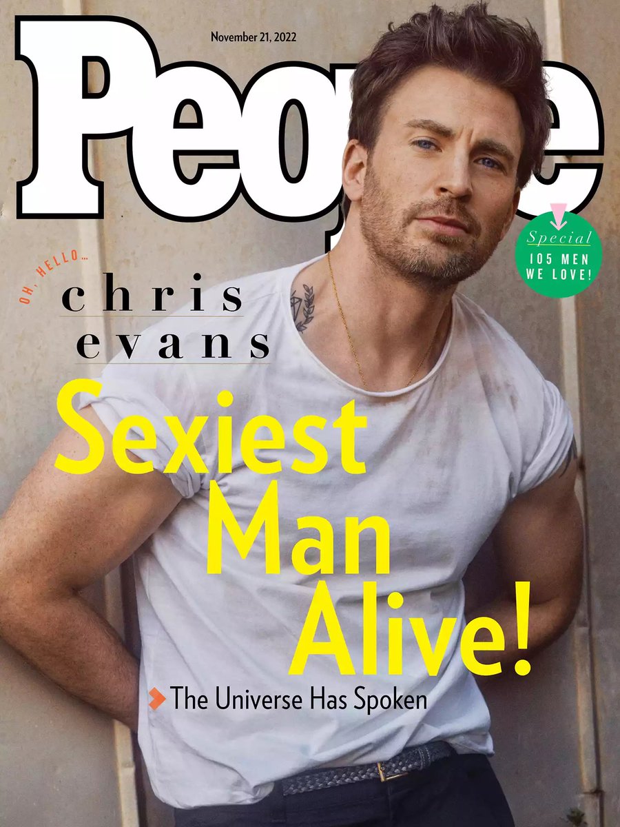 Pop Base on Twitter: "People has named Chris Evans the Sexiest Man Alive of 2022."