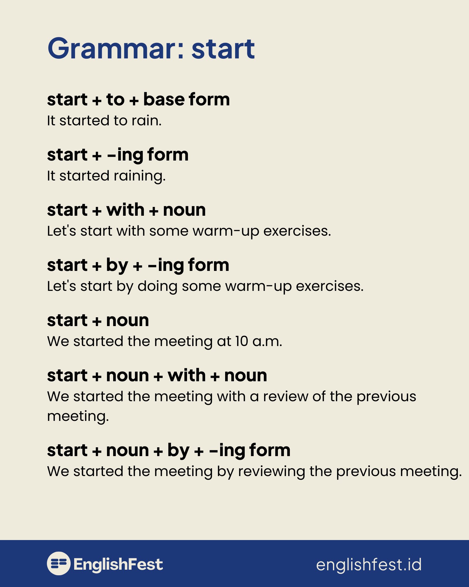 EnglishFestID on Twitter: "Grammar: start https://t.co/N9A33cGyNP" / Twitter