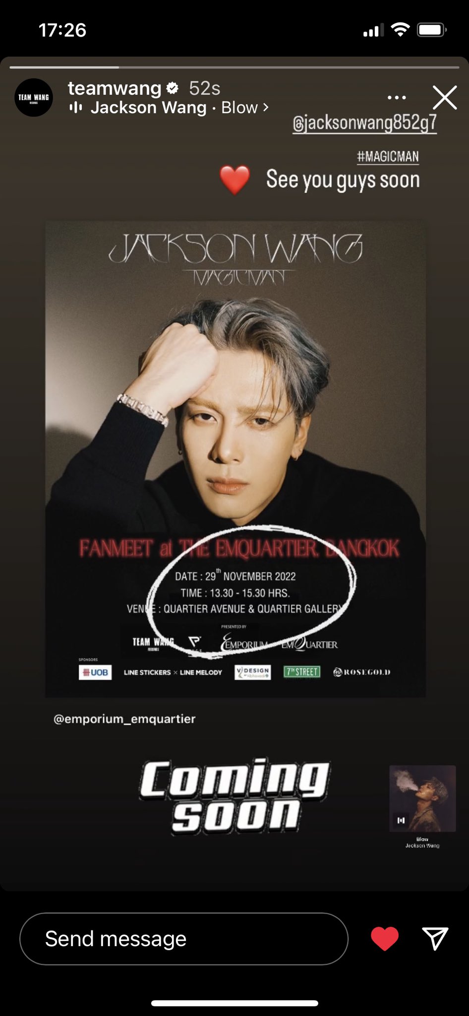 PP♡P.JACK🪄𝐌𝐀𝐆𝐈𝐂𝐌𝐀𝐍 𝐖𝐎𝐑𝐋𝐃 𝐓𝐎𝐔𝐑 👑 on Twitter: "ทีมหวังอัพสตอรี่แล้วจ้า ...