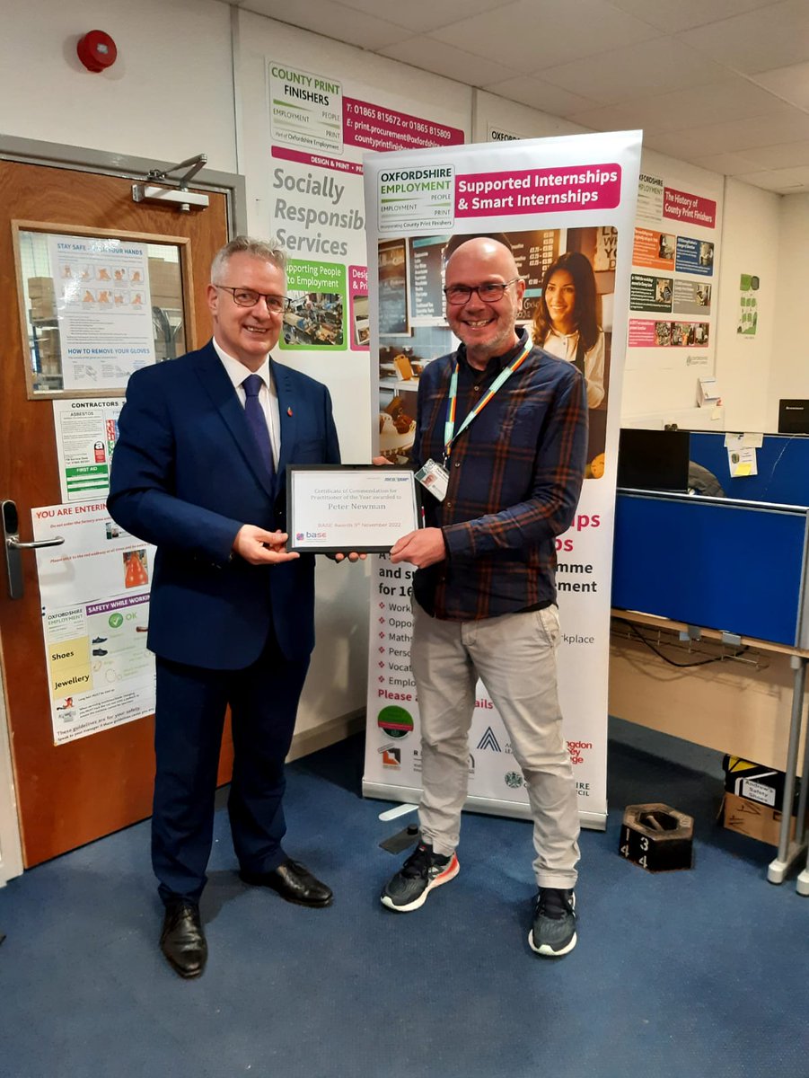 County Print on Twitter: "Congratulations to Oxfordshire Employment's Employment Advisor Peter ...