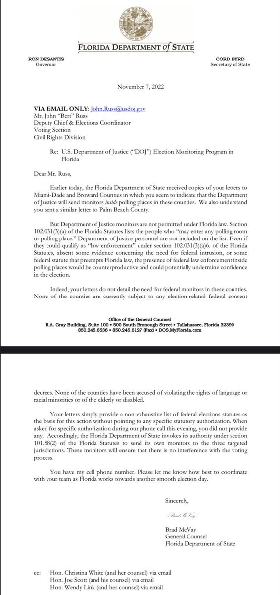 Dani Davidson On Twitter Florida Department Of State Sent A Letter To