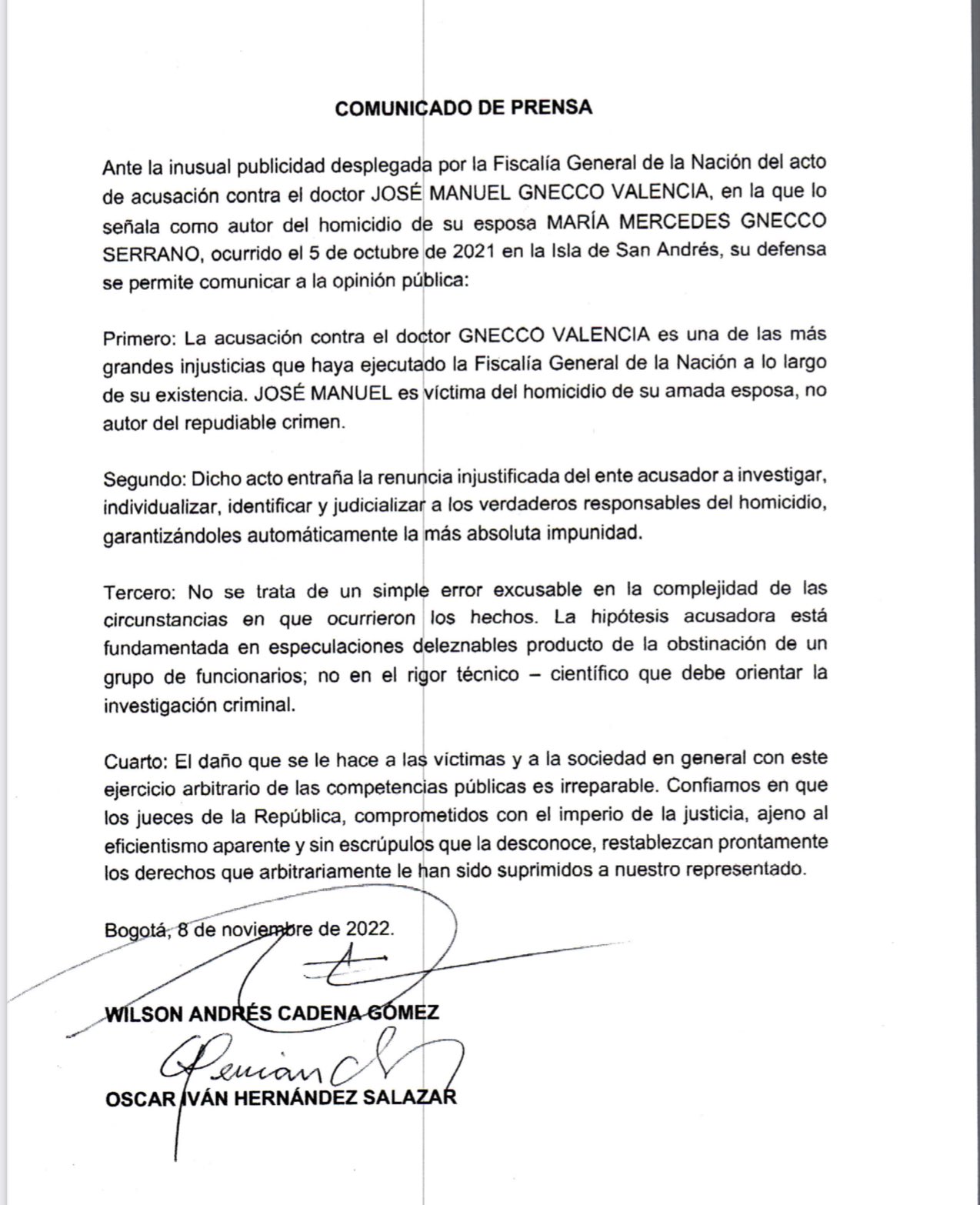 Wilson Andrés Cadena on Twitter: "La oficina de abogados que representa al Dr. #GneccoValencia ...