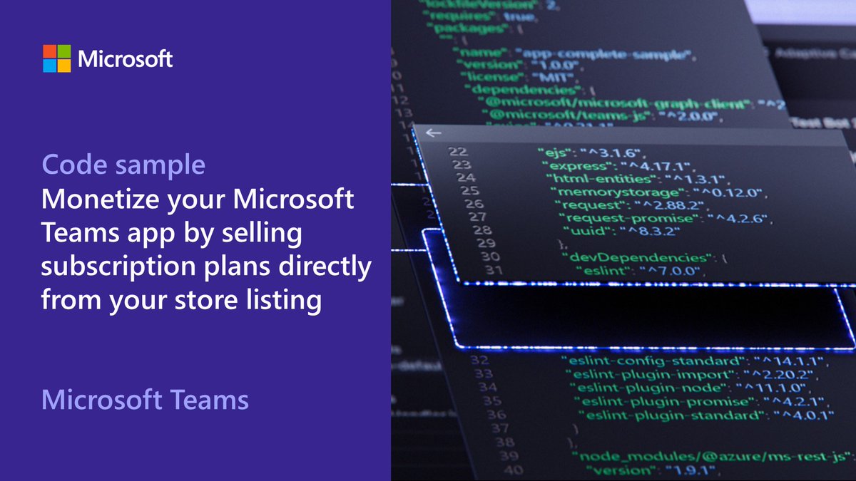 Microsoft 365 Developer on Twitter: "Learn how to monetize your Microsoft Teams app by selling ...