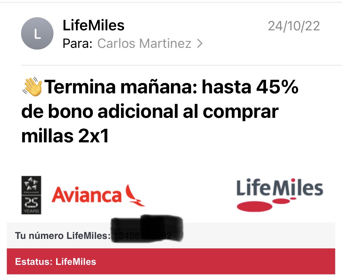 Carlos Martinez Zepeda on Twitter: "Resulta que quiero utilizar la famosas LifeMiles de @Avianca ...