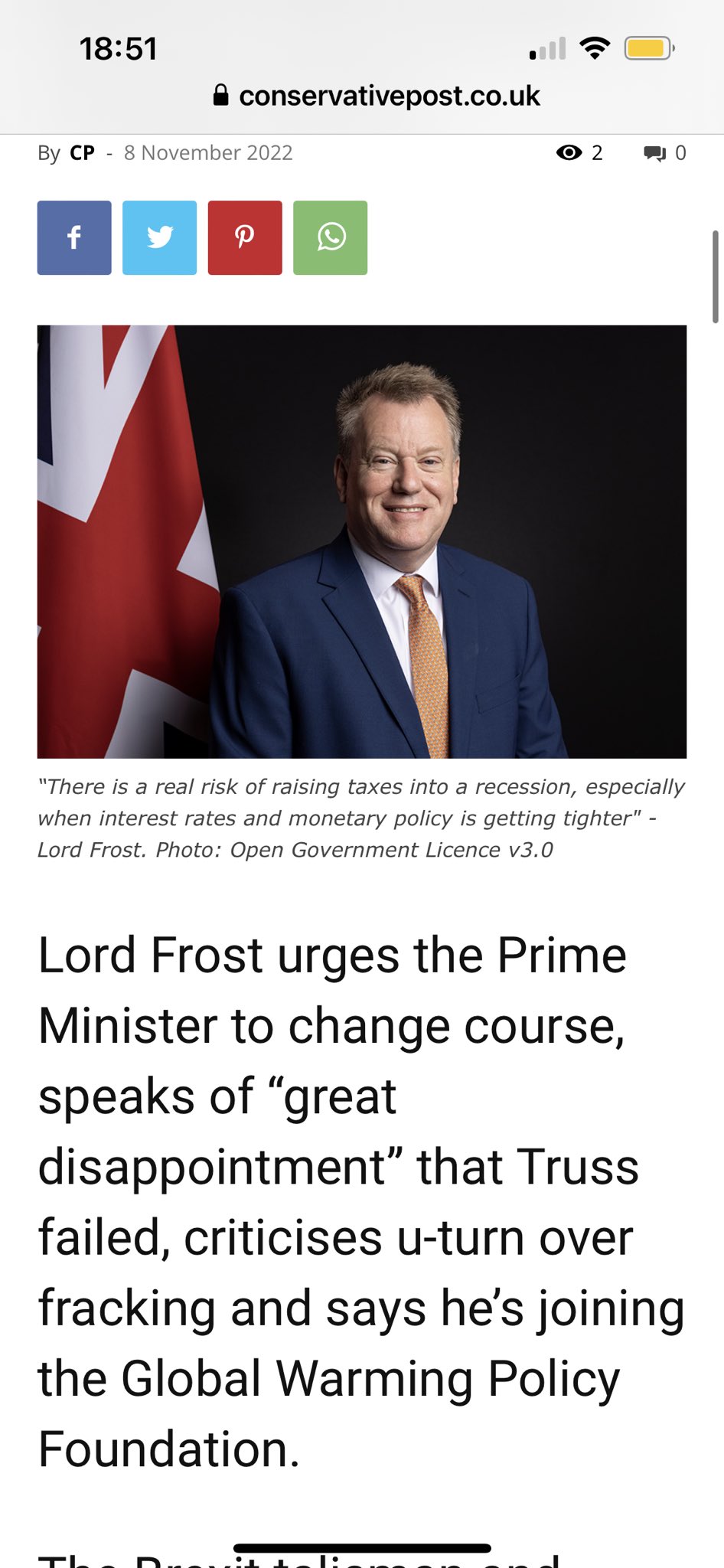 Brendan May on Twitter: "Lord Frost here, joining a climate denial front group, and seemingly ...