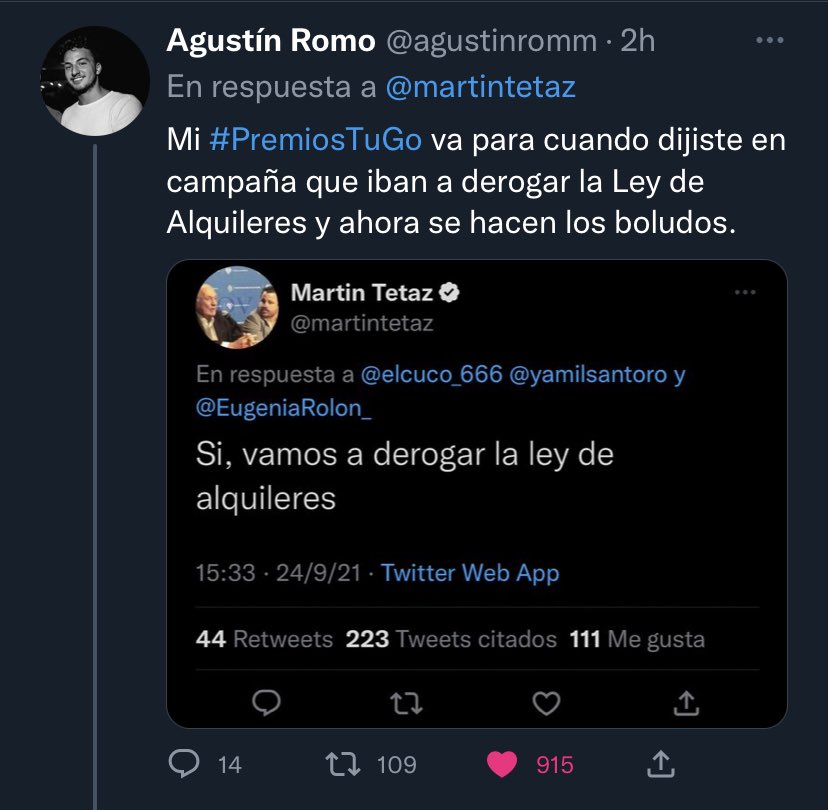 Santiago Santurio 🇦🇷 on Twitter: "Los dos tuits con más RT. Viene ganando cómodo @agustinromm ...