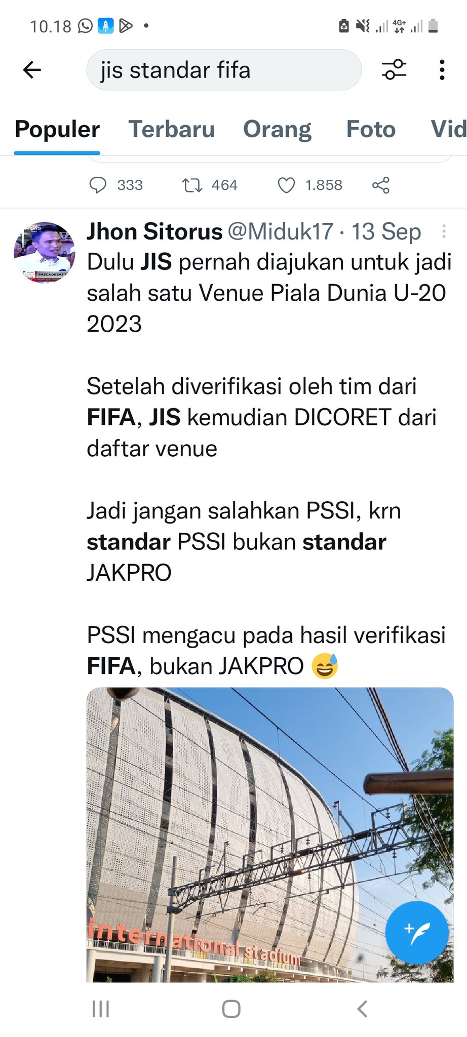 presiden terbaik on Twitter: "@CNNIndonesia @satriamagna Jika ke depan JIS digunakan untuk ...
