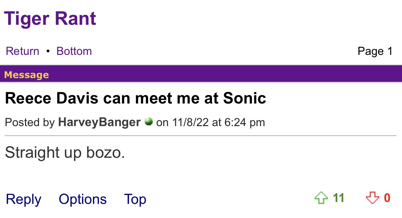 Message Board Geniuses on Twitter: "Dear @ReceDavis, Meet me at Sonic! /s/: #LSU fan P.S. # ...