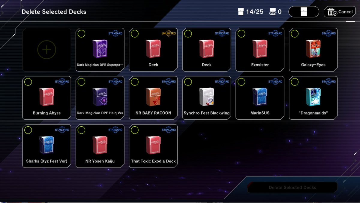 Yu-Gi-Oh! Master Duel Guide on Twitter: "UPDATE: You can now delete multiple decks at once, and ...