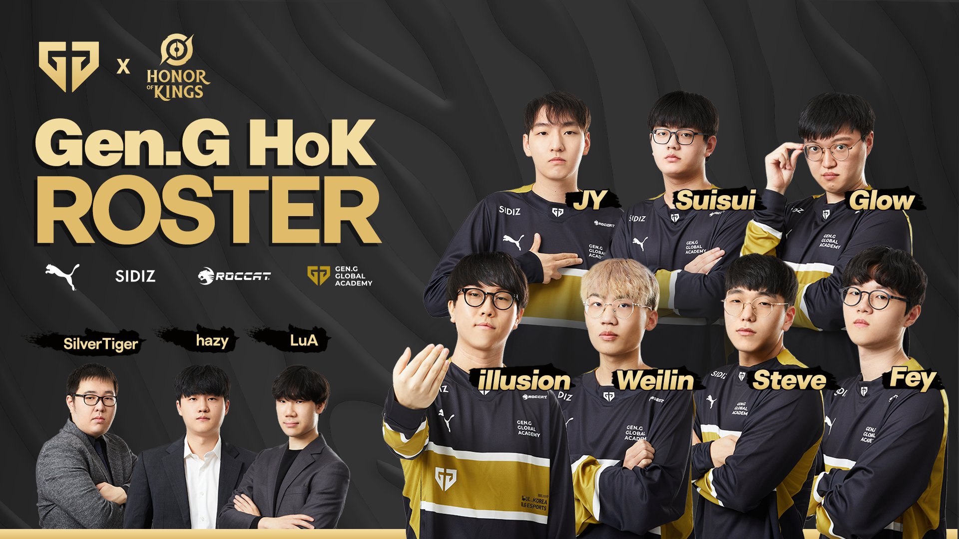 Gen.G Esports on Twitter: "Welcome, Gen.G Honor of Kings. CLASH - JY JUNGLER - Suisui MID - Glow ...