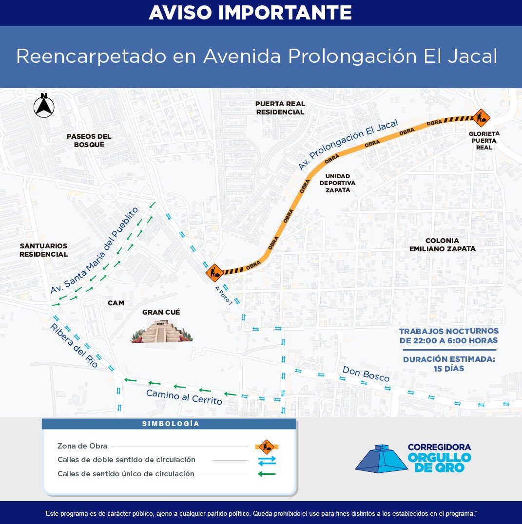 CódigoQro on Twitter: "#ATENCIÓN 🚧 Hoy miércoles 9 de noviembre inician las obras de ...