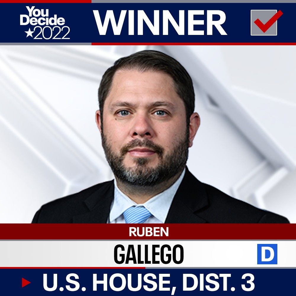 FOX 10 Phoenix on Twitter: "JUST IN: Democrat Ruben Gallego wins reelection to U.S. House in ...