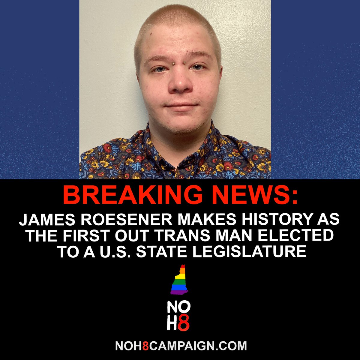 Noh8 Campaign On Twitter Breaking James Roesener Makes History As