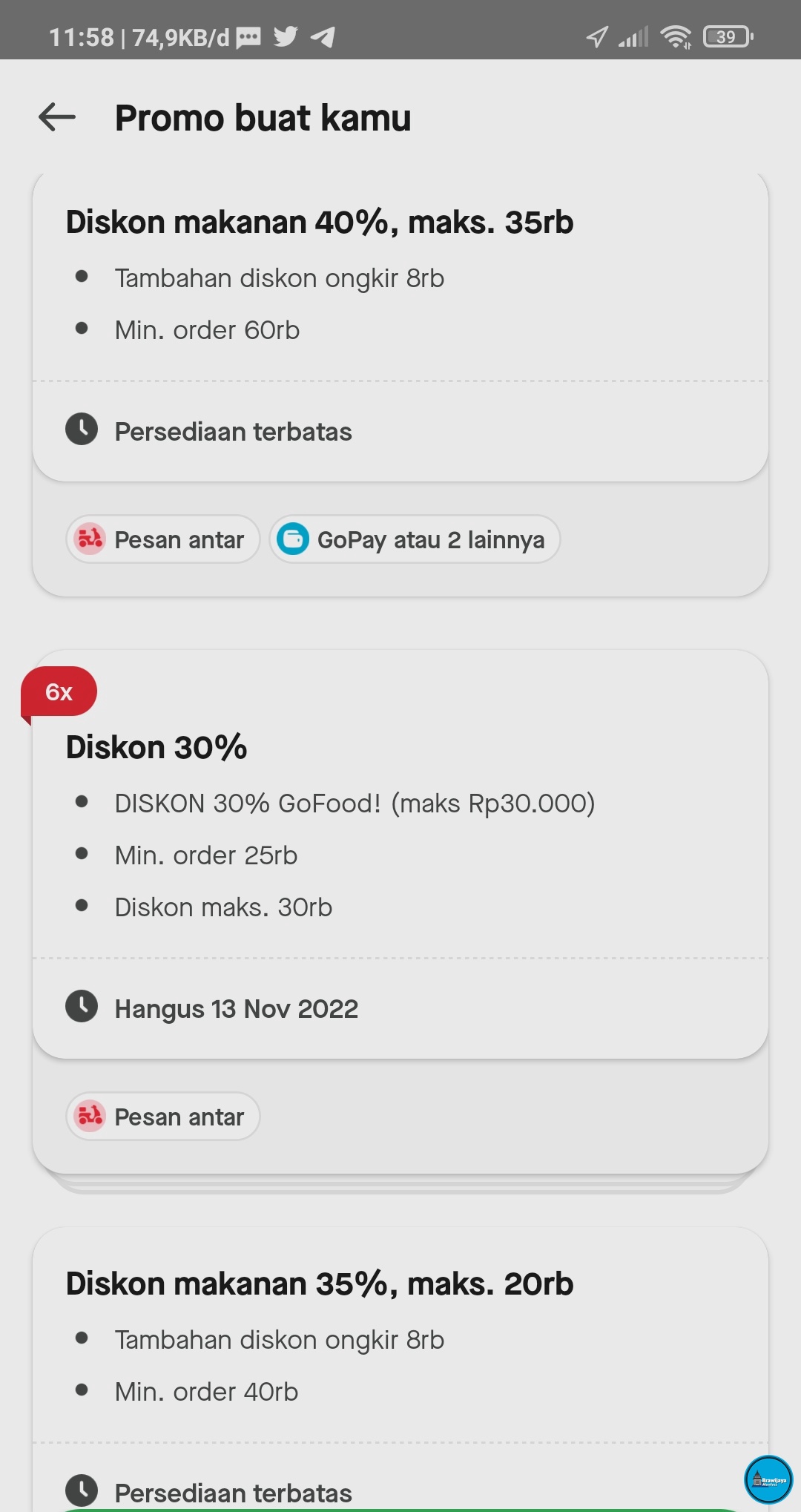 ON | DILARANG JUALAN on Twitter: "braw! info kalau voucher gofut yg 70% udah pernah make itu ga ...