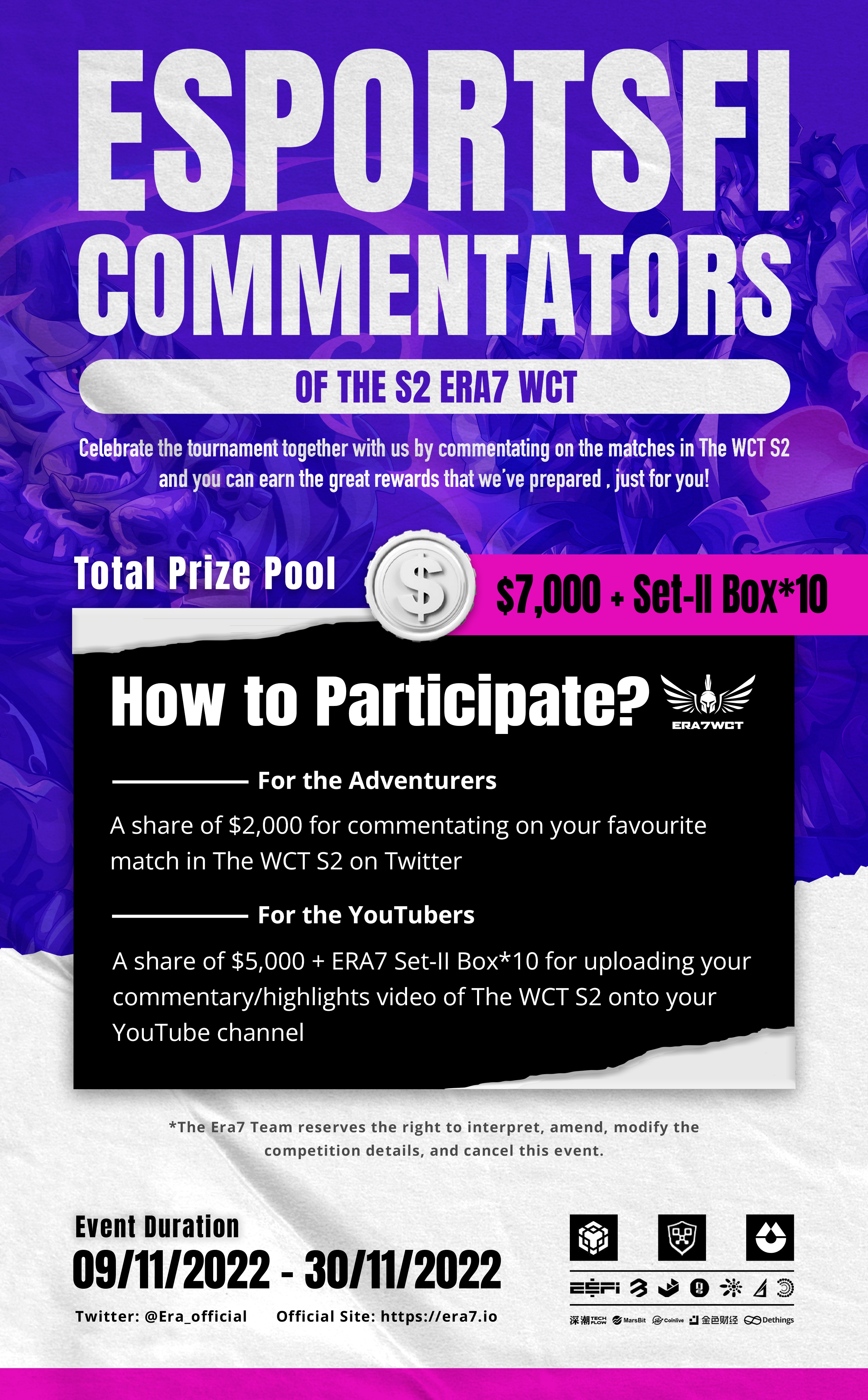 Era7: Game of Truth on Twitter: "– #EsportsFi Commentators of #Era7WCTS2 – Partake in the event ...