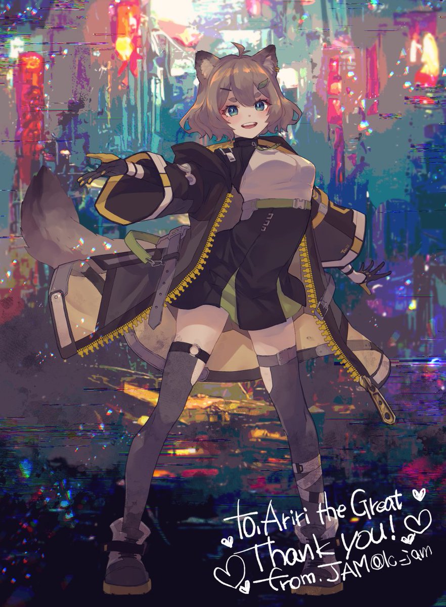 「Aririちゃんの新衣装のイラストを描きました🍃 カッコイイ! #Ari」|JAM@Skeb受付中のイラスト