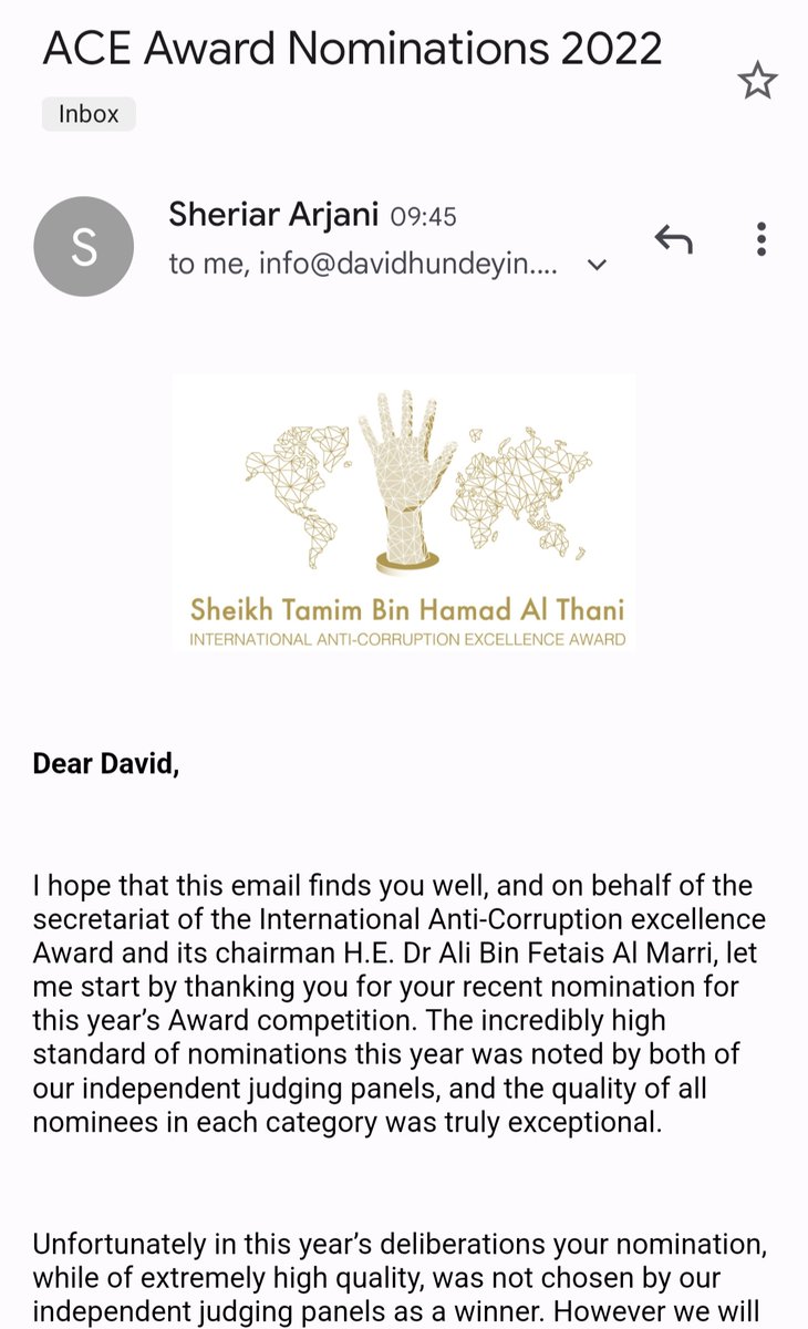 A few months ago, I was nominated in the Investigative Journalism category of the 2022 Sheikh ...