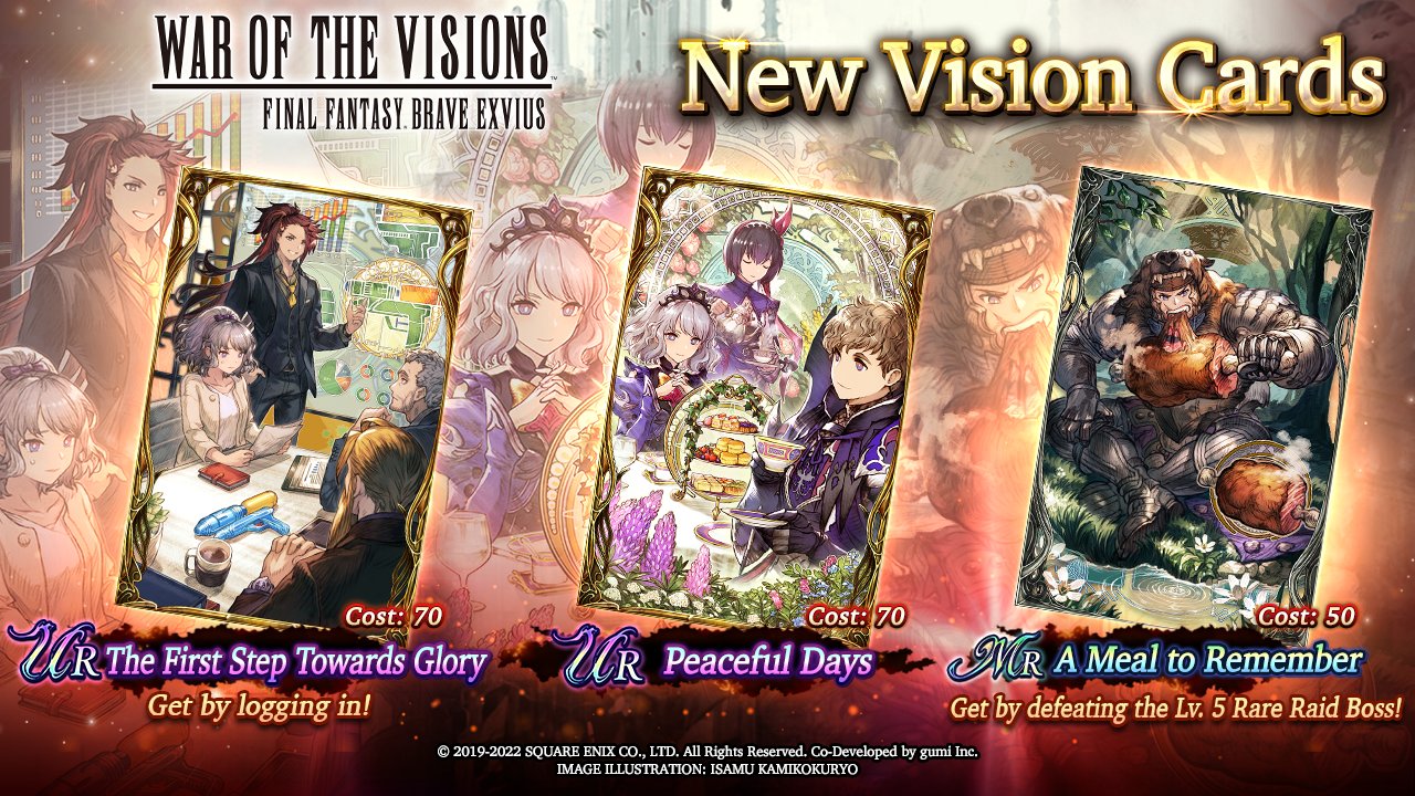 FFBE WAR OF THE VISIONS (EN) on Twitter: "Unwind with the release of these new vision cards in # ...