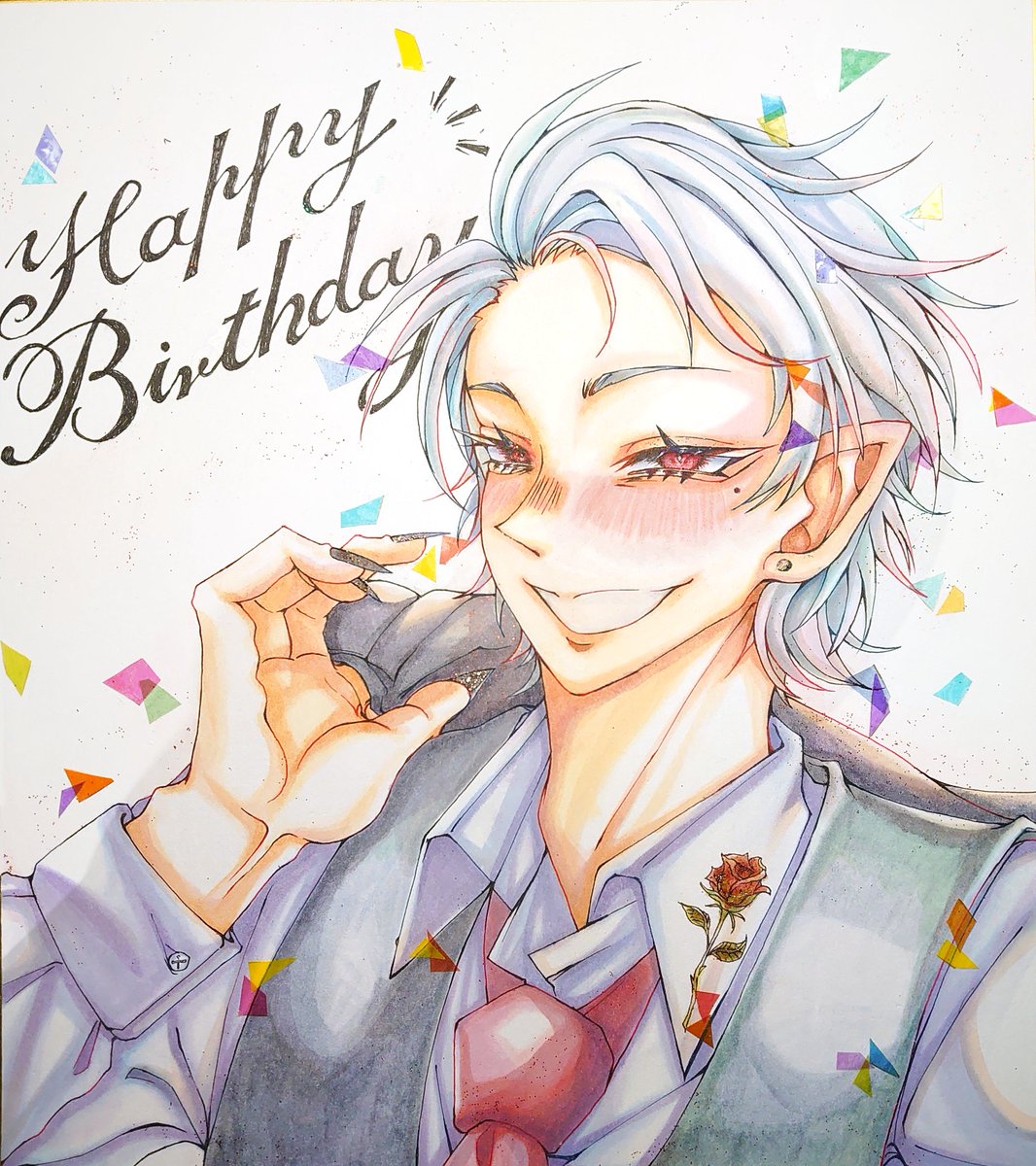 「2019/アナログ2020/GIF制作2021/アナログ色紙2022/デジタル厚」|9ziR_🐳のイラスト