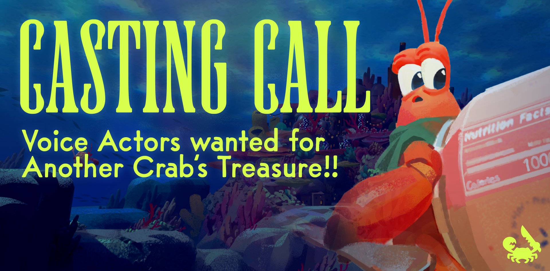 AGGRO CRAB on Twitter: "Aggro Crab is 📢 LOOKING FOR VOICE ACTORS 📢 for Another Crab's Treasure ...