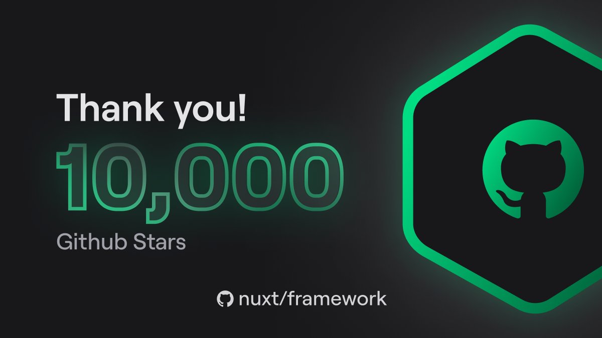 Nuxt on Twitter: "Nuxt 3 just reached 10K stars on @github ⭐️ Thank you so much for your support ...