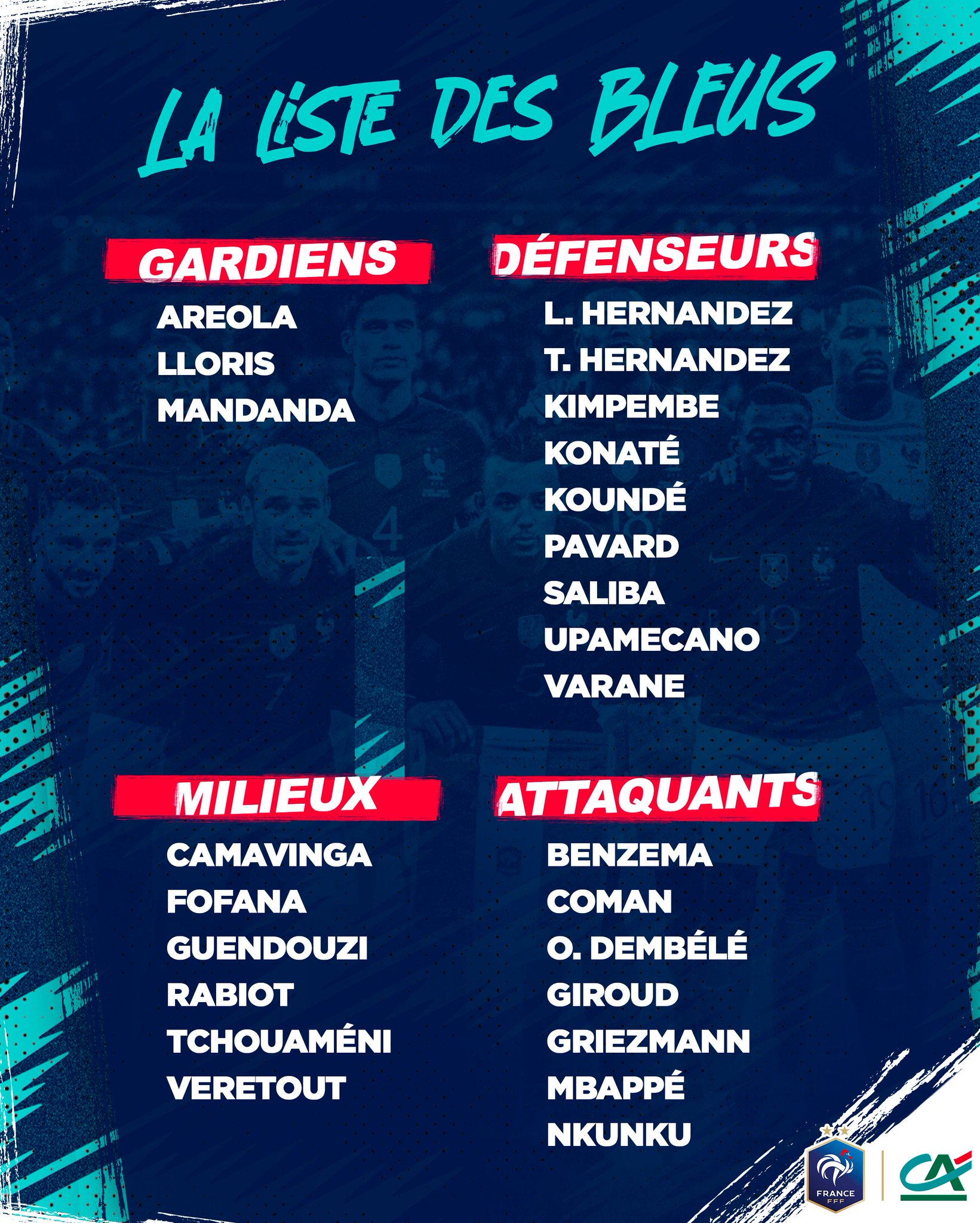 OnaTousunCôtéFoot ⚽️ on Twitter: "🚨 OFFICIEL ! La liste des Bleus ! 🇫🇷⭐️⭐️ #CôtéFoot https://t ...