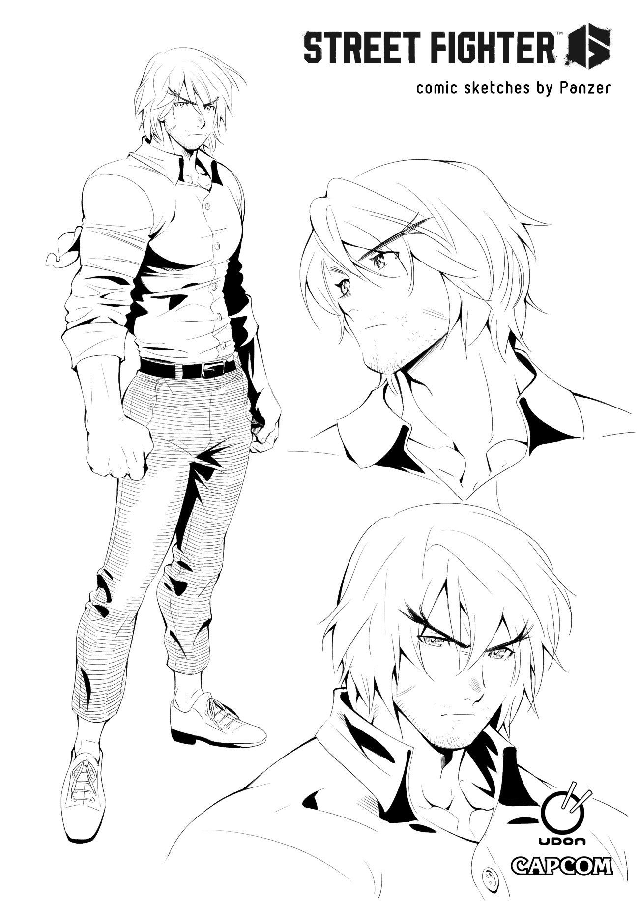 Street Fighter Udon Comic Line Art