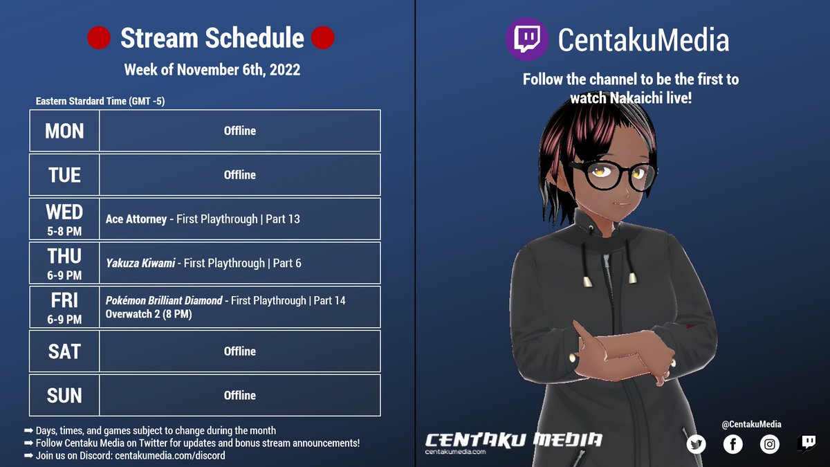 Nakaichi | ENVTuber @ Centaku Media on Twitter: "Said I was going to start posting weekly stream ...