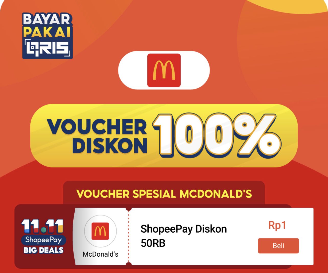 BerburuSale - Base Diskon Kukka on Twitter: "Voucher MCD Diskon 100% s/d 50k 😍 Voucher hanya ...
