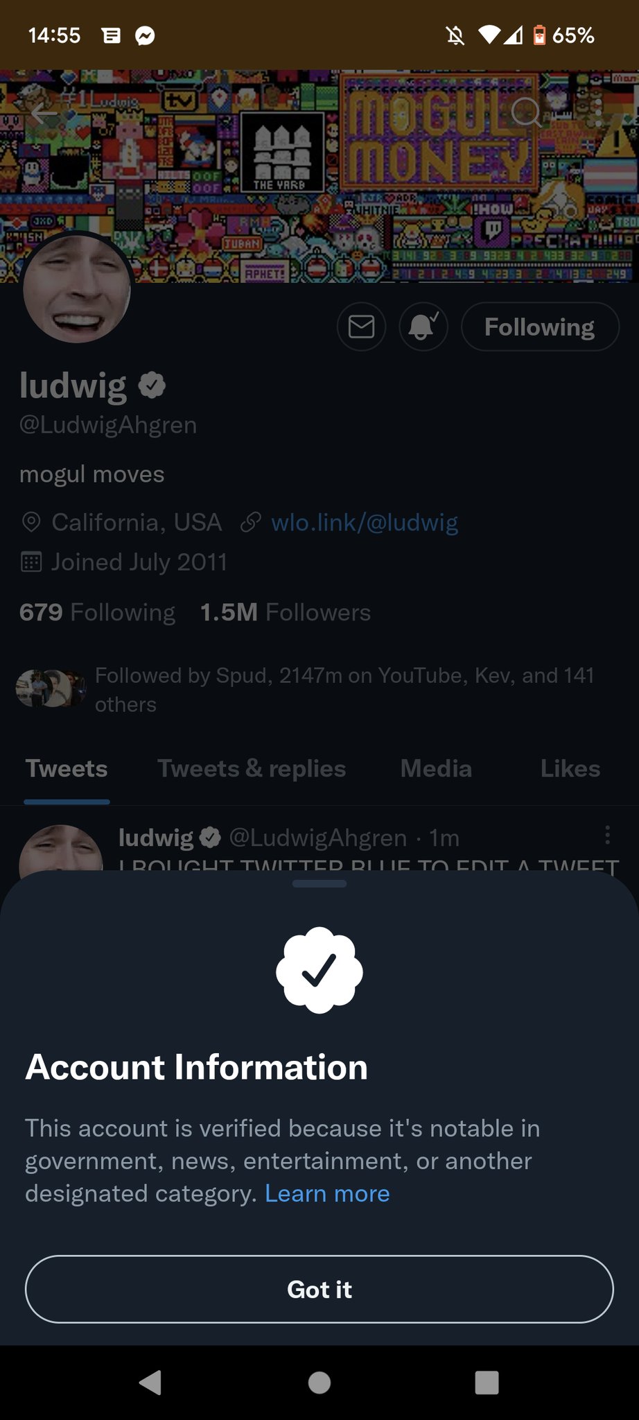 comfy 』 on Twitter: "@LudwigAhgren Mobile users will remember you https://t.co/iND7997zG0" / Twitter