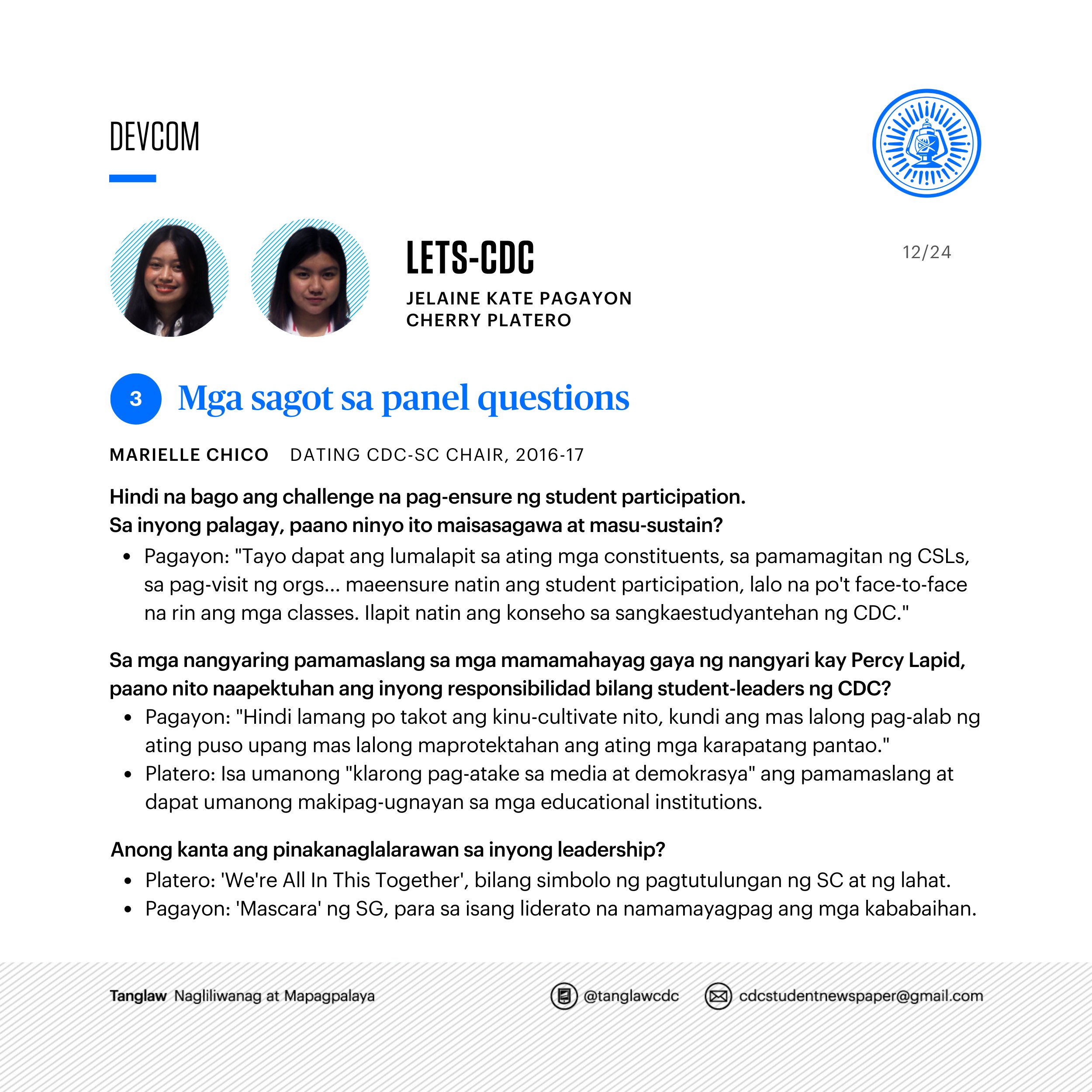 Tanglaw on Twitter: "5⃣: Ang mga naging tugon ng mga kandidato sa mga tanong ni Shey Levita ...