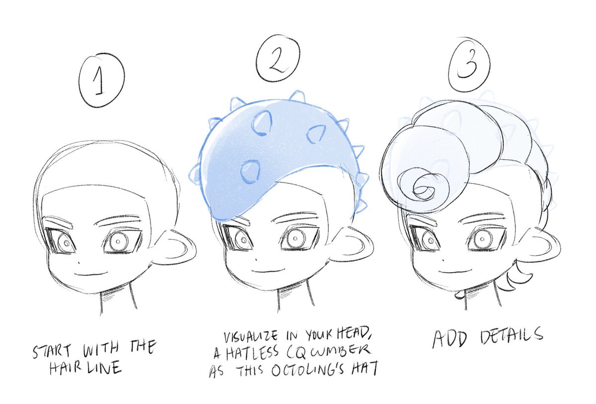 「how to draw the surfcurl octoling hairst」|ᔦꙭᔨ @ paskomiket 144 ...