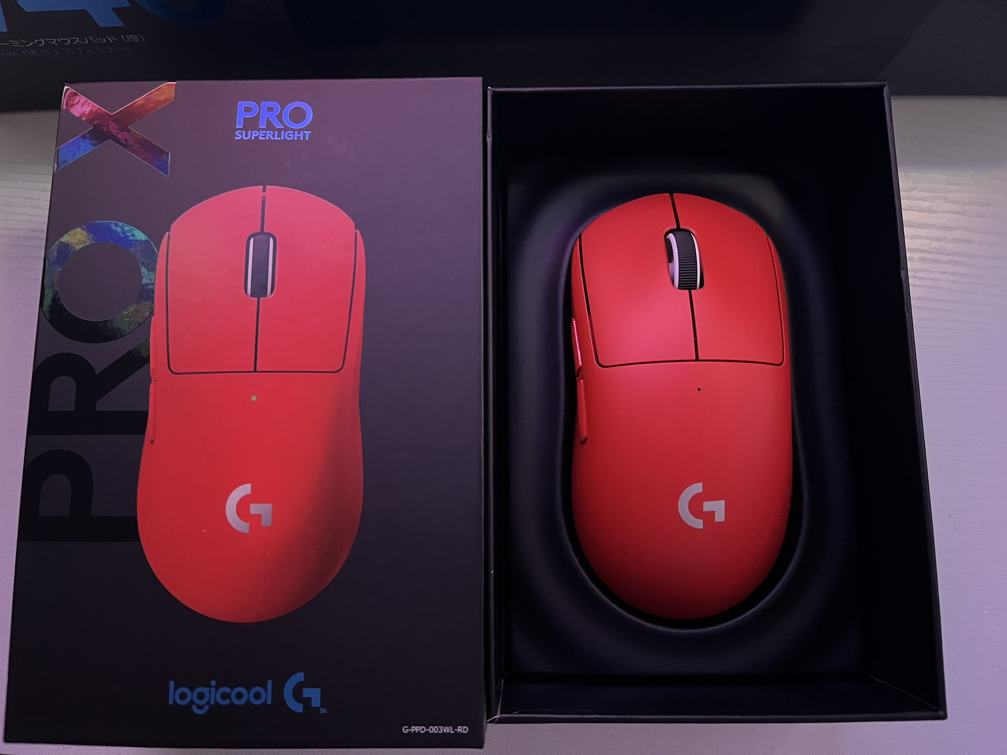 つばさ on Twitter: "今日発売のGPRO X SUPERLIGHTの赤買ってしまった。これ使ってゲーム楽しむ！！ #Logicool #GPROX https://t.co ...