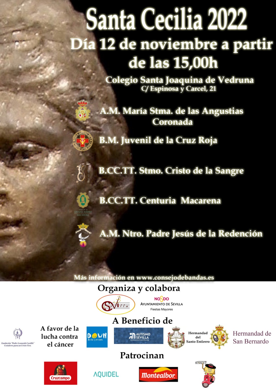 Consejo de Bandas on Twitter: "📍 𝐒𝐚́𝐛𝐚𝐝𝐨 𝟏𝟐 𝐝𝐞 𝐧𝐨𝐯𝐢𝐞𝐦𝐛𝐫𝐞 a las 15.00h en el Colegio Santa ...