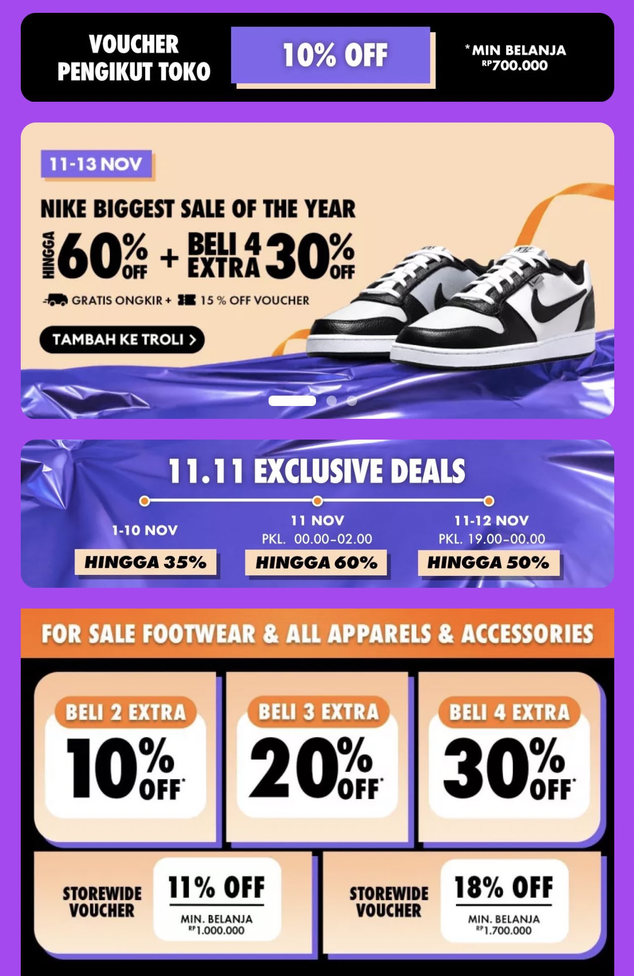 BerburuSale - Base Diskon Kukka on Twitter: "Buruaaaan keburu pada abis sizenya! 11.11 NIKE ...