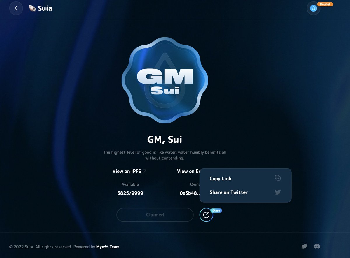 Sui Global on Twitter: "Riders! Our partner @Mynft2021 released an update, now you can share a ...