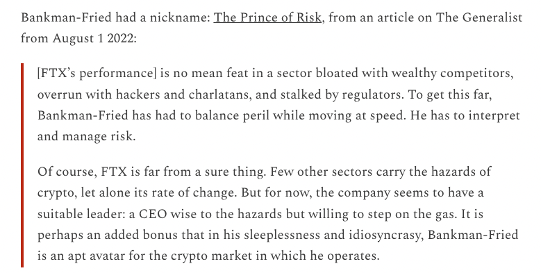 Today's newsletter is about the fallout of SBF/FTX's collapse, and how Bankman-Fried got rich by ...