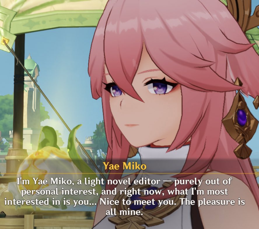 sana on Twitter: "layla is so relatable if yae miko told me she’s interest in me i too would go ...