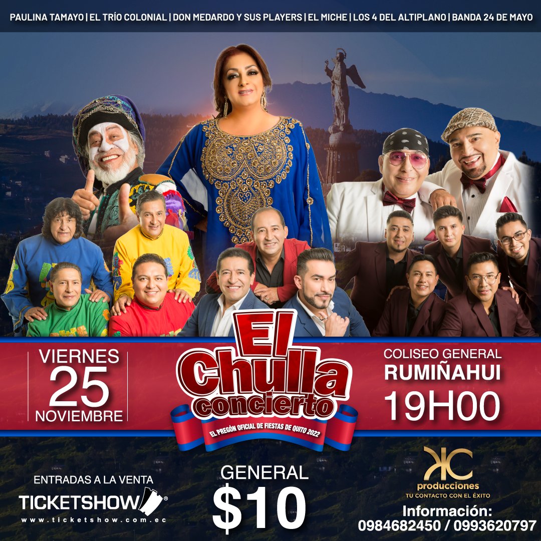 Ticket Show on Twitter: " EL CHULLA CONCIERTO, con la presentación de PAULINA TAMAYO, TRÍO ...