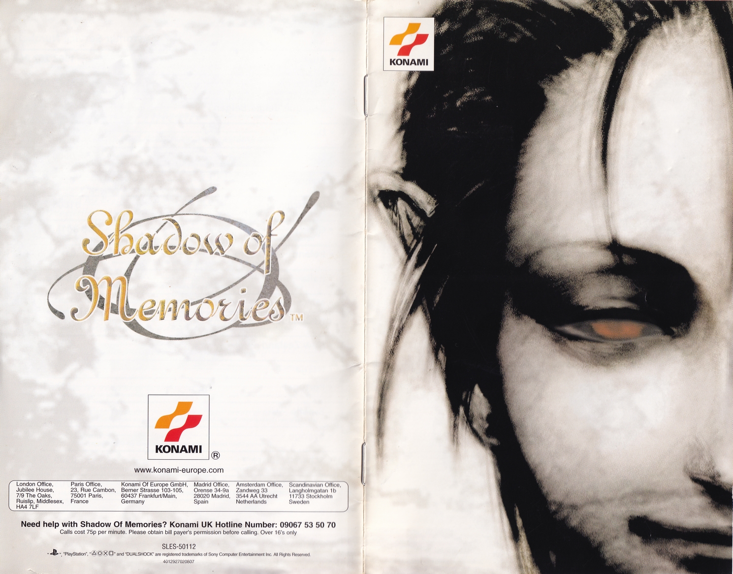 Cool Box Art on Twitter: "Shadow of Memories / Instruction manual / Konami / 2001 https://t.co ...