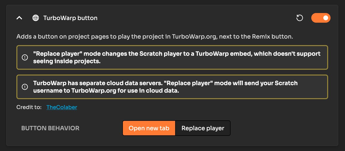 GarboMuffin on Twitter: "Alternatively, if you install @ScratchAddons and enable the "TurboWarp ...